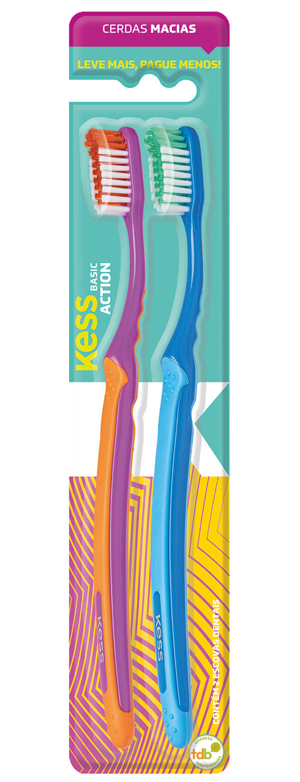 Pack Com 2 Escova Basic Action Macia Kess